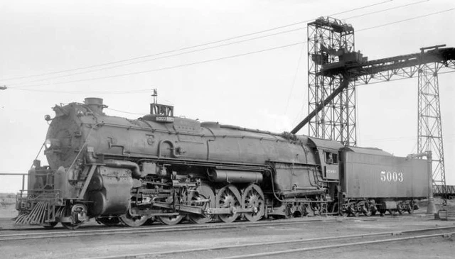 AT&SF SANTA FE Railroad locomotive engine No. 5003 type 2-10-4 OLD ...