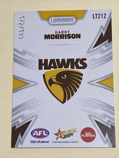 2024 AFL SELECT FOOTY STARS LUMINOUS THUNDERBOLT Harry Morrison Hawthorn 572/599 $5.25 - PicClick AU