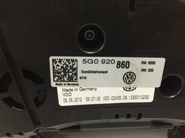 5G0920860 VOLKSWAGEN GOLF VII TSI instrument cluster speedometer petrol medium MFA £65.18 ...