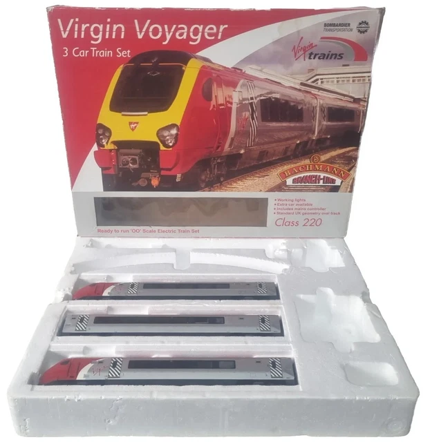 BACHMANN 30-600 VIRGIN Voyager Class 220 Bombardier 3 Car Train Set ...