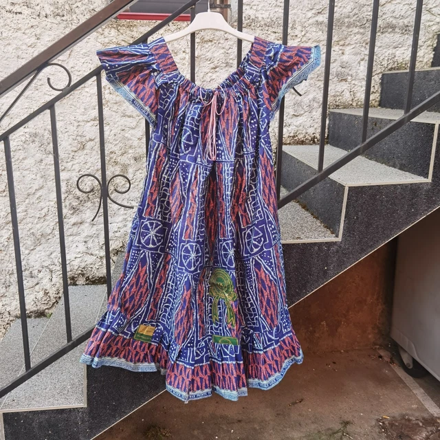 ROBE AFRICAINE FEMME, kaba, boubou en tissu pagne Ndop du Cameroun EUR ...