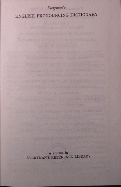 EVERYMAN'S ENGLISH PRONOUNCING dictionary containing over 58000 words in interna EUR 19,20 ...