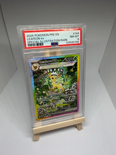 POKÉMON LEAFEON EX 144/131 Prismatic Evolutions Festival PSA 8 Slab ...