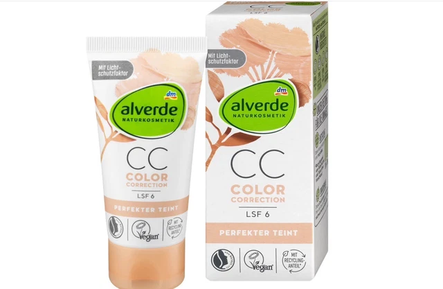 ALVERDE NATURKOSMETIK CC Creme Perfekter Teint LSF 6, 50 ml EUR 13,40 ...
