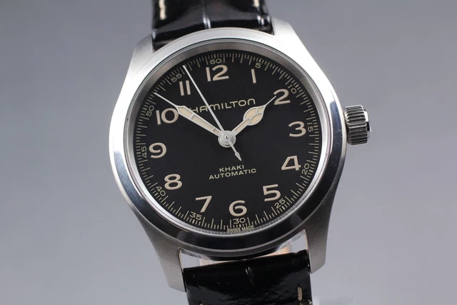 [ W/BOX ] HAMILTON Khaki Field Murph H704050 AT Black Dial 38mm Mens ...