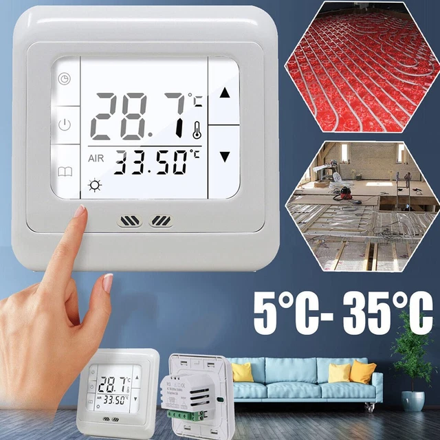 DUAL TEMPERATURE SENSOR Control Room Thermostat for Underfloor Heating ...
