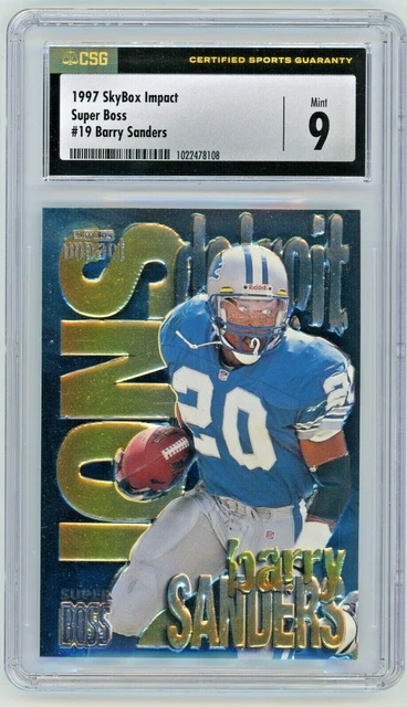 BARRY SANDERS 1997 SkyBox Impact SUPER BOSS FOIL #19 CSG 9 Detroit ...