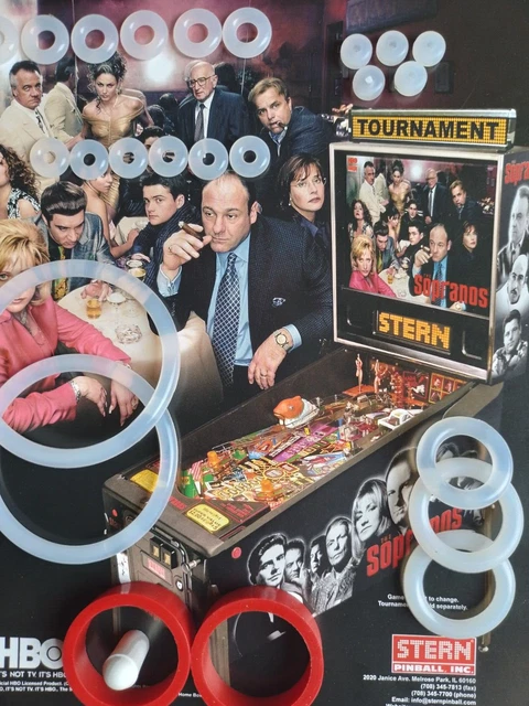 FLIPPER STERN- SOPRANOS- Elastique Sillicone Transparent-Pinball Rubber ...