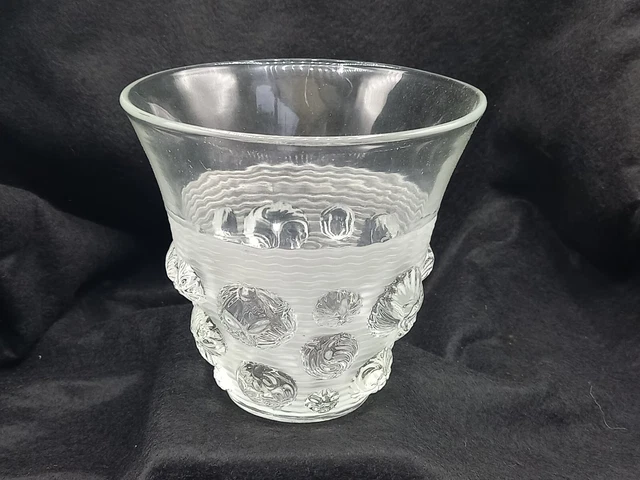 VASE AUX coquillages en verre signé VERLYS FRANCE époque art déco 1930 ...