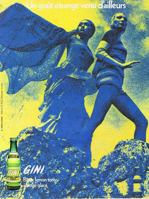 PUBLICITÉ ADVERTISING 016 1972 Gini bitter lemon tonic à boire glacé ...