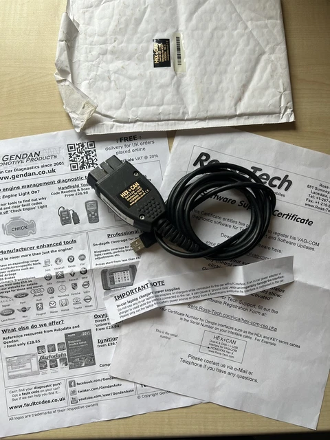 GENUINE ROSS-TECH HEX-USB+CAN VCDS VAG-COM unlimited VINs £300.00 ...