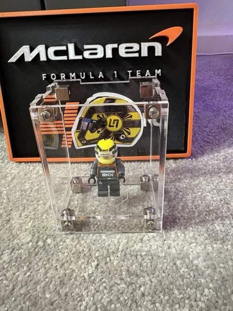 LANDO NORRIS 2025 F1 World Champion LEGO Figure and Display Case. Brand ...