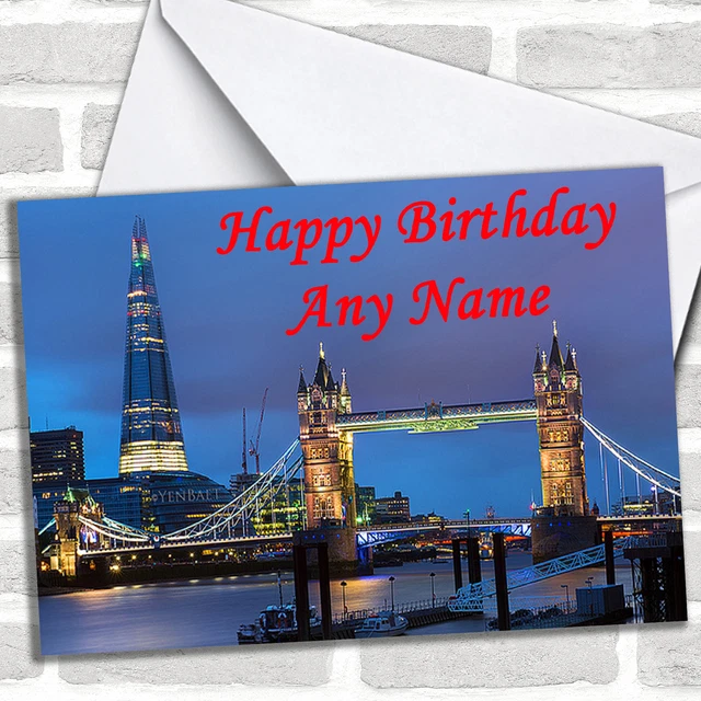 LONDON TOWER BRIDGE The Shard Personalised Birthday Card £3.95 ...