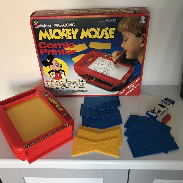 MICKEY MOUSE DRAWING Set Comic Printer Colorforms Walt Disney 1991 ...