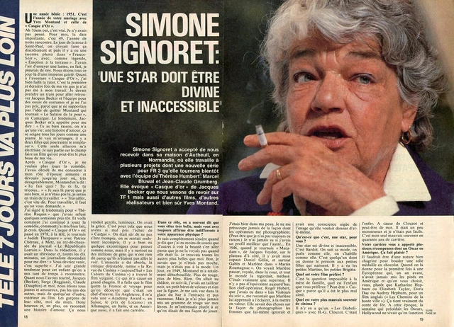 COUPURE DE PRESSE Clipping 1984 Simone Signoret (2 pages) EUR 5,00 - PicClick FR