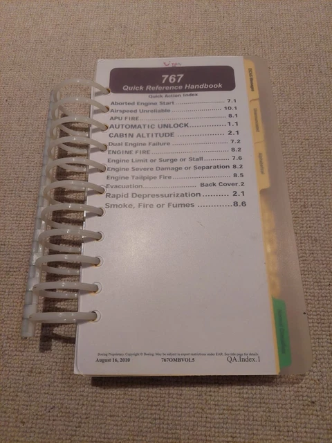 BOEING B767 - Quick Reference Handbook (QRH) £75.87 - PicClick UK