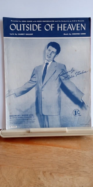 SPARTITI VINTAGE OUTSIDE of Heaven. Copertina Eddie Fisher EUR 1,75 ...