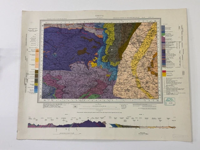 ORDNANCE SURVEY GEOLOGICAL, Solid, Sheet Map, of Owestry ( Wrexham ...