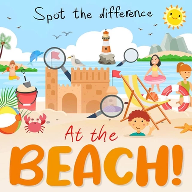 SPOT THE DIFFERENCE - At the Beach!: A Fun Search and Solve Book For ...