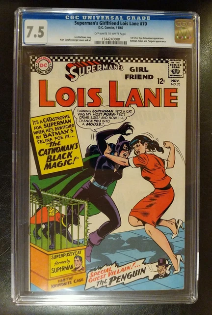 SUPERMAN'S GIRLFRIEND LOIS Lane #70 CGC 7,5 Ow/W 1a Silver Age Catwoman ...
