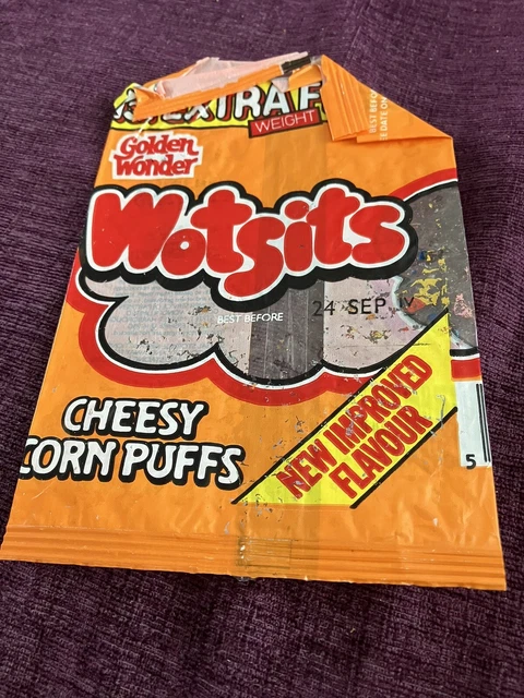 EMPTY CRISP PACKET Vintage Golden Wonder Wotsits £1.99 - PicClick UK