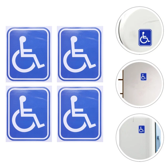 4 DISABLED WHEELCHAIR Symbol Stickers - Self Adhesive Decals £6.68 ...