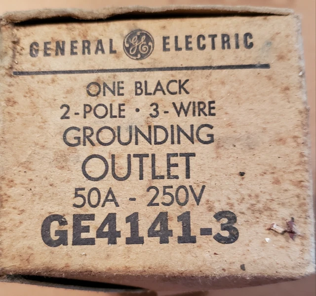 GE 4141-3 BLACK 2 Pole, 3 Wire Grounding Outlet 50A, 250V $27.60 ...