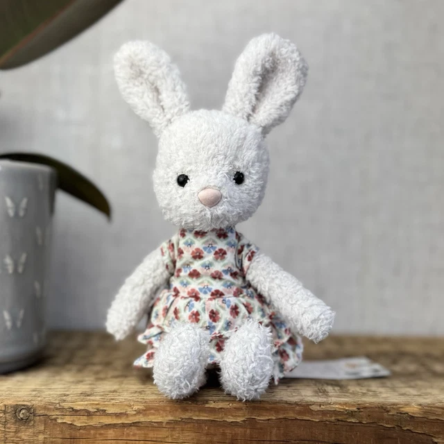 JELLYCAT POSY ROSIE Bunny - Small Bunny In Frilly Dress Beanie Plush ...