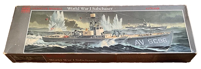 WORLD WAR ONE WW1 Sub Chaser Glencoe Models 1/74 Scale Open Box $27.95 ...