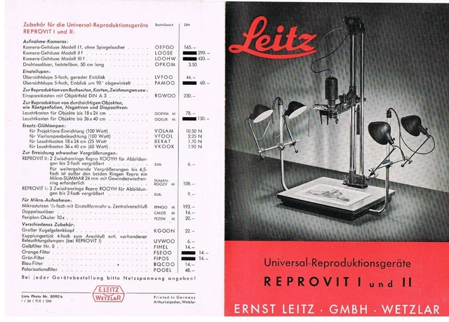 LEIITZ REPROVIT I REPROVIT II Faltblatt/Dépliant/Folder 6 pages/Seiten ...