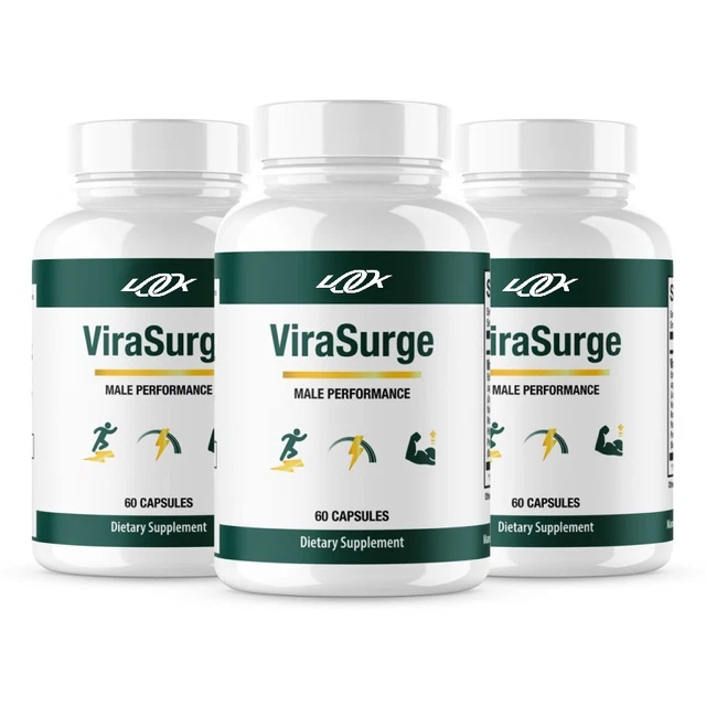(3 PACK) VIRASURGE Capsules Male Vitality Performance Vira Surge (180 ...