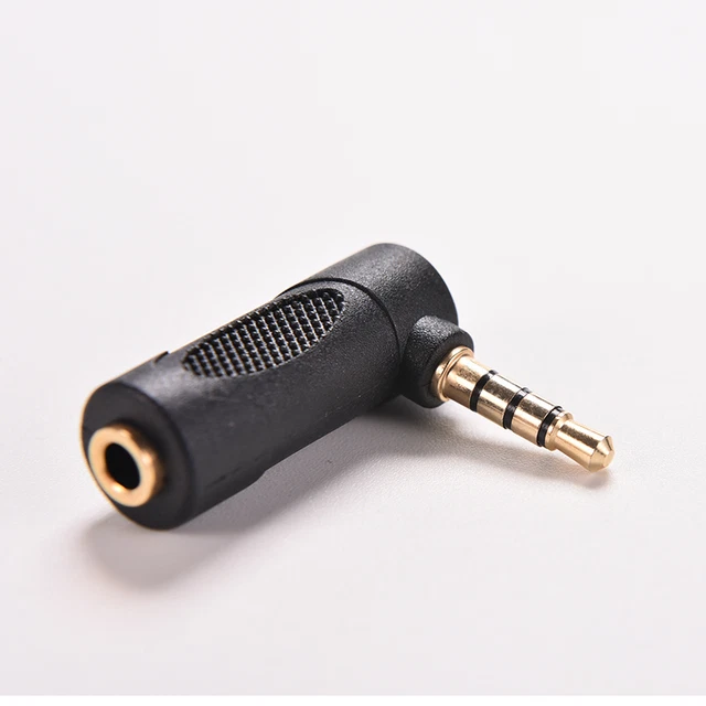 L SHAPE RIGHT Angle 3.5mm Male To Female Audio Stereo Plug Adapter ...