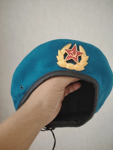SOVIET RUSSIAN VDV Paratrooper Military Beret Hat Cap USSR Cockade ...