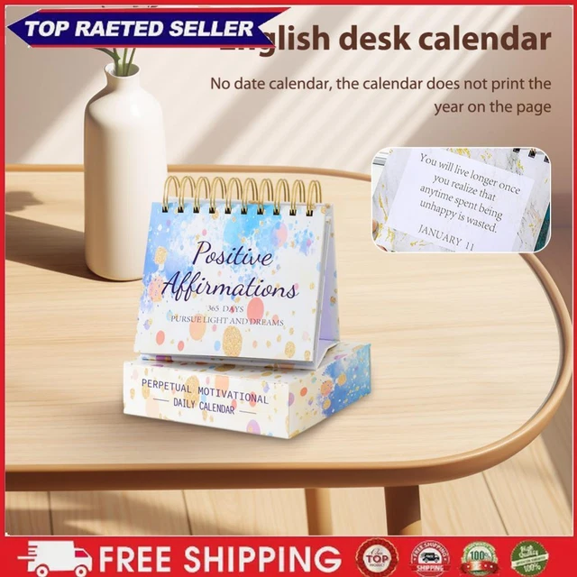 2024 MOTIVATIONAL PERPETUAL Daily Calendar Positive Creative Desk Gifts ...