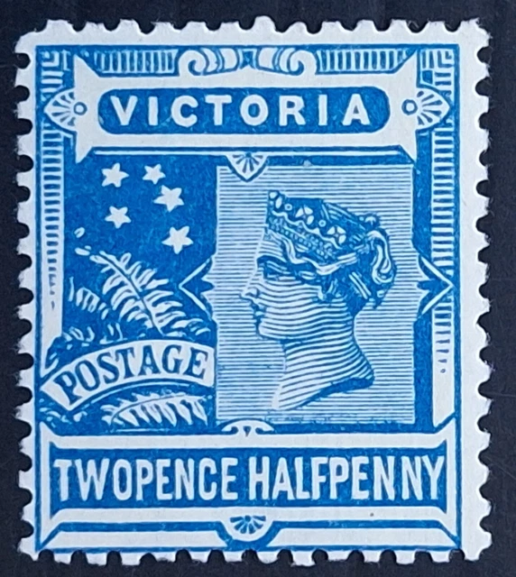 1909 VICTORIA AUSTRALIA 2 1/2d Dull Blue Postage stamp WMk Crn/A P12X12 ...