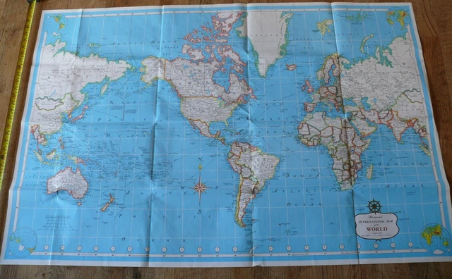 ANTIQUE GENUINE CIRCA 1960s Political World Map $16.00 - PicClick AU