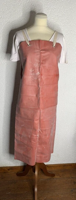 *DDR ARBEITS-GUMMISCHÜRZE, 90X 100 cm, Original-Bänder, sehr guter ...