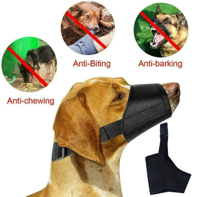 PUPPY DOG MUZZLE Mask Cover Anti Biting Barking Breathable Pet Dogs ...