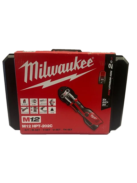 MILWAUKEE M12HPT-202C SUB Compact Force Logic Hydraulic Press Tool £ ...