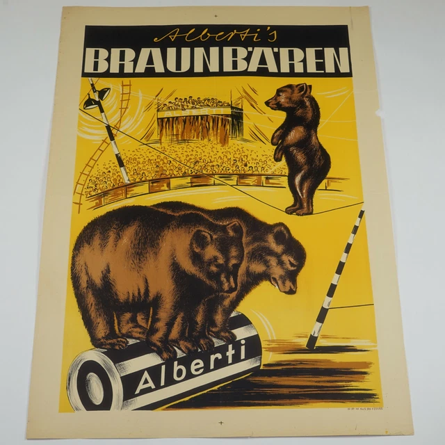 CIRCUS POSTER GERMANY,ORIGINAL German circus poster,zirkus plakat ...