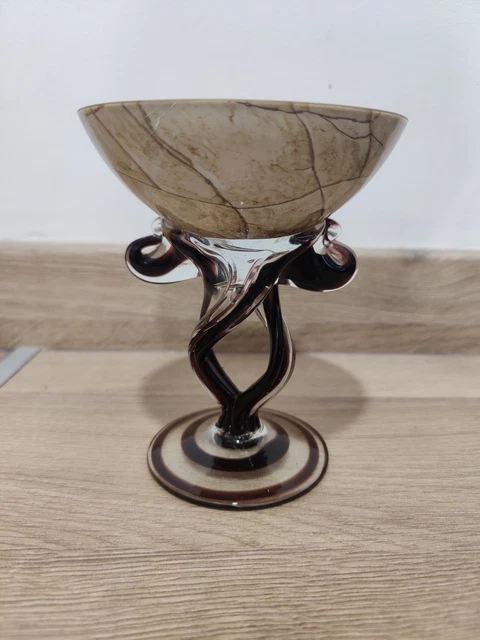 VINTAGE JOZEFINA KROSNO Polish Art Glass Octopus Pedestal Bowl in ...