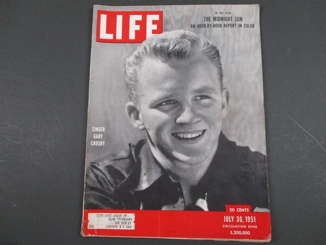 LIFE MAGAZINE JULY 30 1951 Singer Gary Crosby, The Midnight Sun £8.13 ...