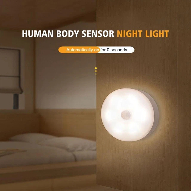 HUMAN BODY INDUCTION Night Light Smart Lamp Motion Wireless Sensor Lig ...