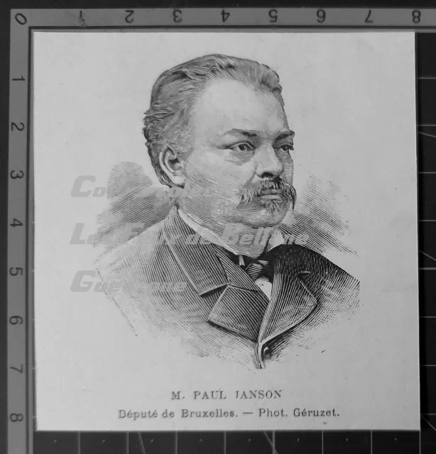PAUL JANSON DEPUTE BRUXELLES BELGIQUE photo document gravure 1893 print EUR 5,00 - PicClick FR