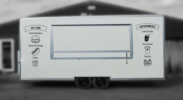 BURGER VAN STICKERS, catering trailer 2 products list decals food and ...