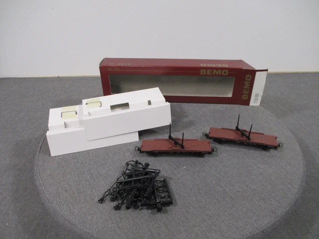 BEMO SPUR H0M 2216 930 Güterwagen Holztransportwagen 2 Teile in OVP ...