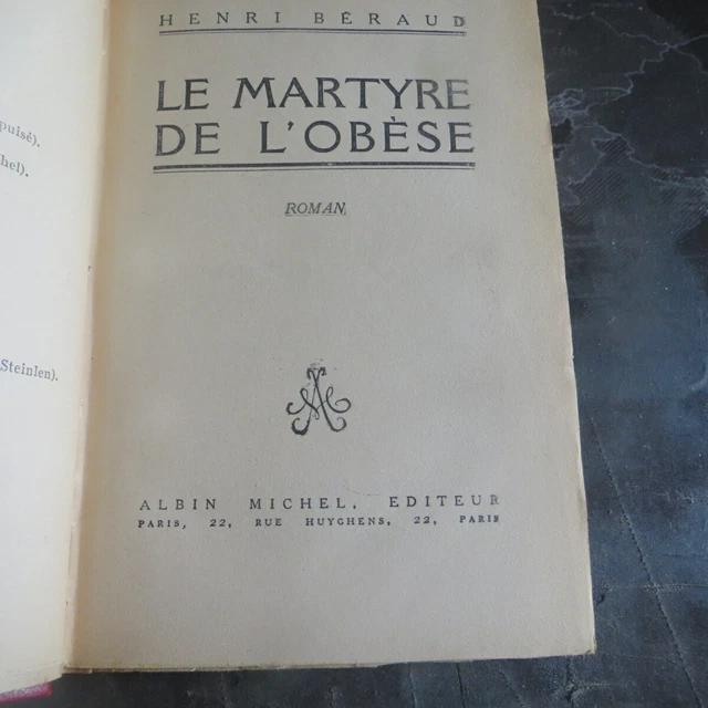 LE MARTYRE DE L' Obèse , Roman EUR 10,00 - PicClick FR