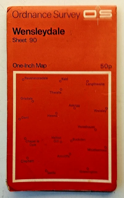 O.S. ONE-INCH MAP Wensleydale Sheet 90 1967 £0.99 - PicClick UK