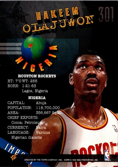 1994 STADIUM CLUB Super Teams Finales NBA Hakeem Olajuwon #301 Houston ...