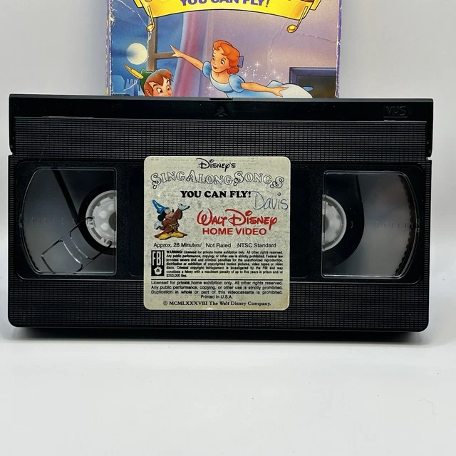 DISNEY SING ALONG Songs Peter Pan You Can Fly VHS Video Tape Vol. 3 ...